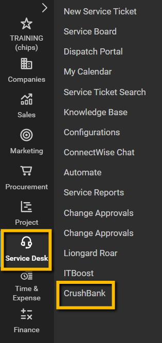 ConnectWise Custom Menu Setup
