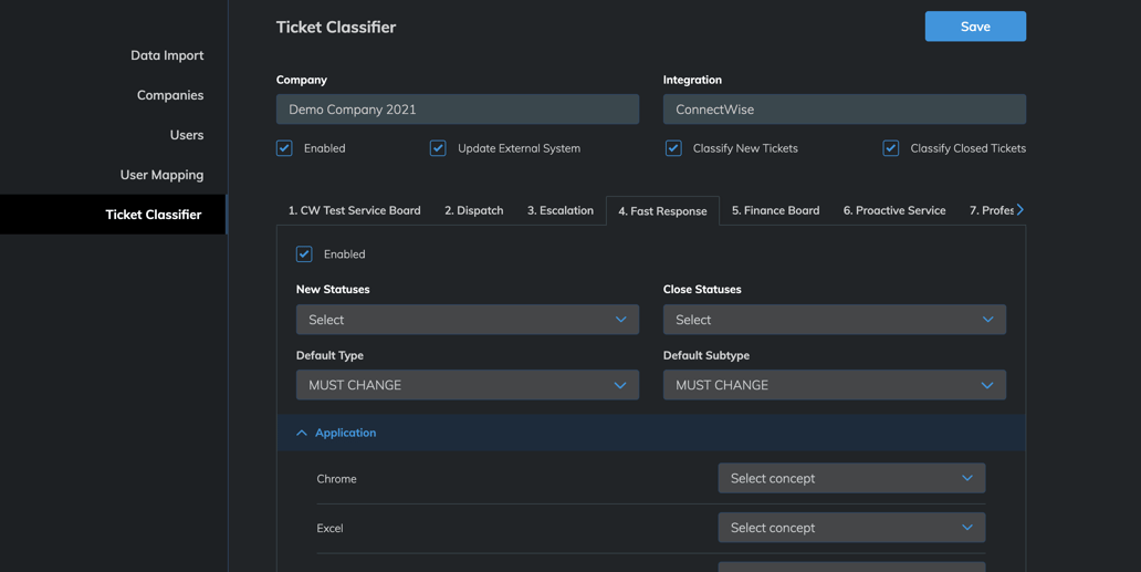 Ticket Classifier - Connectwise